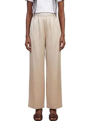 Max Mara Palazzo Linen Blend Trousers - Beige