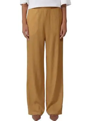 Max Mara Palazzo Linen Blend Trousers - Sand