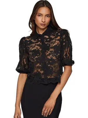 Generation Love Mesh Lace Shirt - Black
