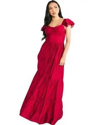 BALTIC BØRN Vivianne Maxi Dress - Deep Red