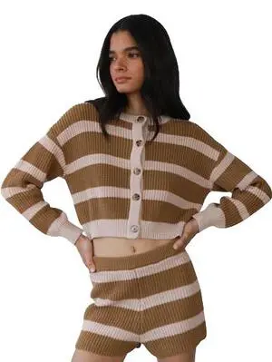 Callahan Fiona Striped Cardigan - Ginger Root