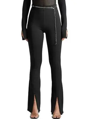 Manière De Voir Fit And Flare Leggings With Chain - Black