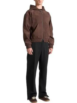 MANIÈRE DE VOIR Cropped Suede Hoodie