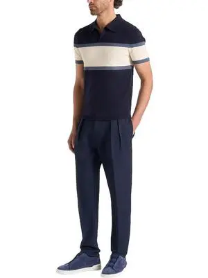 Manière De Voir Enzo Colour Block Polo Top Navy