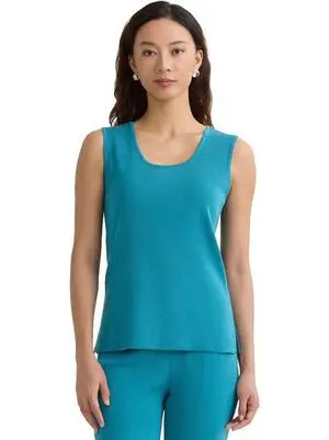 Ming Wang Mid-length Scoop Neck Knit Tank - Nebula