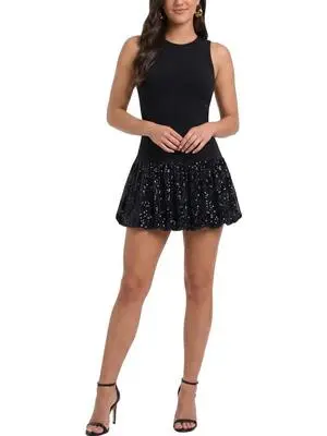 Rachel Rachel Roy Lindy Bubble Hem Mini Dress - Black