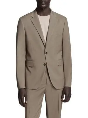 Mango Milan Slim Fit Suit Jacket Medium Brown