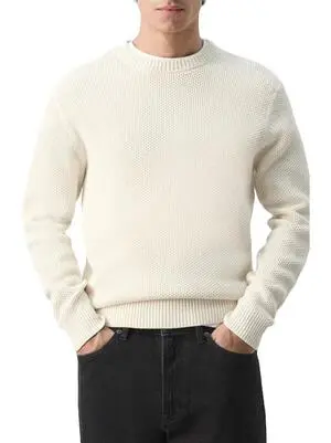 Mango Crewneck Cotton-blend Sweater - Ecru