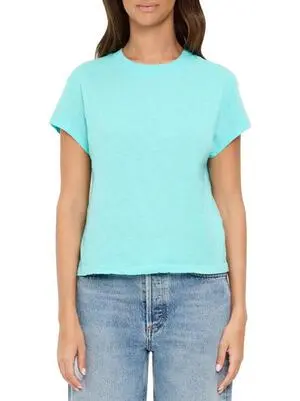 Michael Stars Grayson Cropped Crewneck T-shirt - Aruba