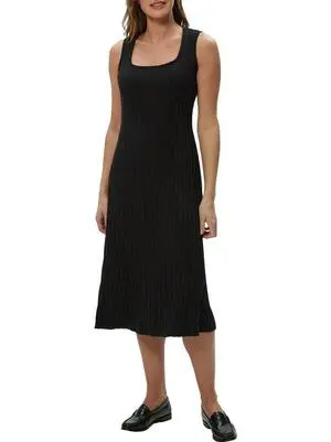 Michael Stars Sofia Wide Rib Sleeveless Knit Midi Dress - Black