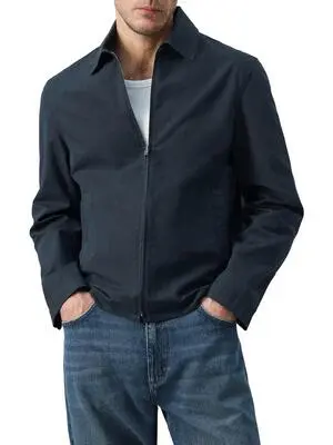 Mango Cotton-blend Jacket - Navy
