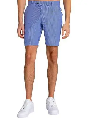 REDVANLY Seersucker Shorts - Harbor Blue