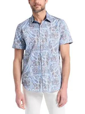 Robert Graham Melrose Short Sleeve Stretch Cotton Button-up Shirt - Multi