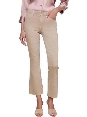 L'Agence Kendra High-rise Cropped Flare Jeans - Biscuit