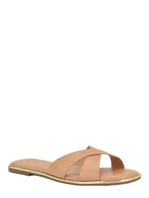 Nine West Criss-cross Slide Sandal - Light Natural 110
