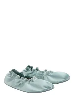 Mango Satin Ballerina Flats - Blue