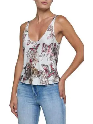 L'Agence Eddie Bias Cut Tank - White Multi