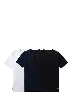PAPER PLANES 3-pack Essential Stretch Cotton Crewneck T-shirt - Navy Multi
