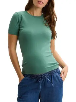 Hatch Collection Softsculpt Knit Maternity Tee - Juniper