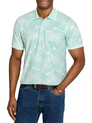 CON.STRUCT Slim Fit Leaf Polo Short Sleeve Shirt - Mint