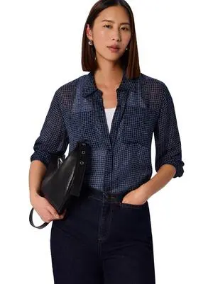 Whistles Grid Print Shirt - Navy/multi