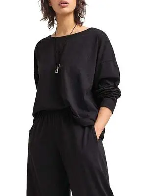 Vitamin A® Relaxed Fit Cotton-blend Sweatshirt - Black