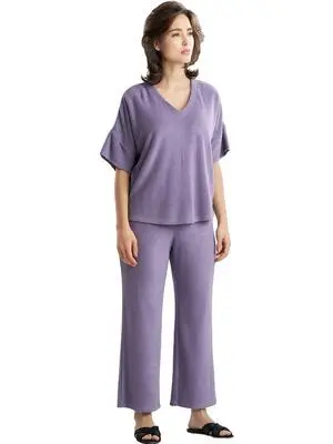 Natori Terry Lounge Top And Pant Set - Grey