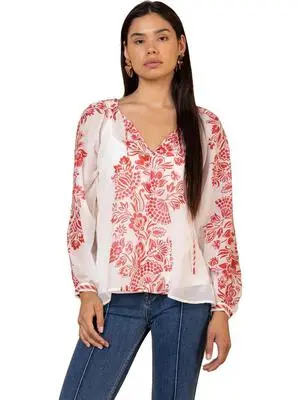 Hale Bob Princess Voile Top - Red