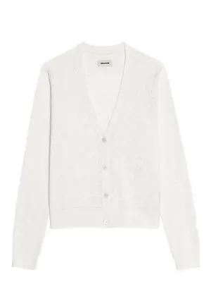 Zadig&Voltaire Manala Pointelle Cotton Cardigan - Eggshell
