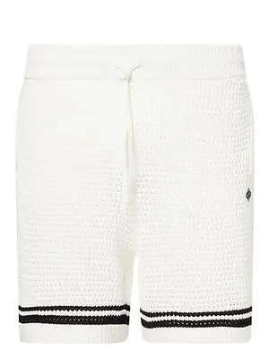 THE COUTURE CLUB Striped-hem Crochet-cotton Shorts - White