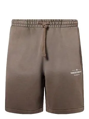 THE COUTURE CLUB Spray-wash Logo Cotton Shorts - Brown