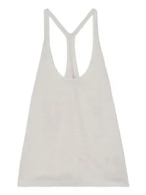 REISS Lidie Racer-back Linen Vest - White