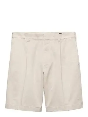 Prada Relaxed-fit Cotton Bermuda Shorts - Neutral