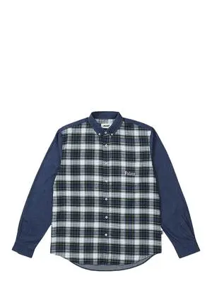 PALACE Check Panel Chambray Shirt - Blue