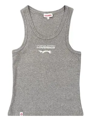 CHARLES JEFFREY Knitted Logo Tank Top - Grey