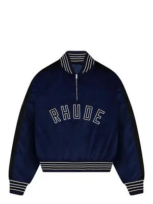 Rhude Velour Track Quarter Zip - Blue