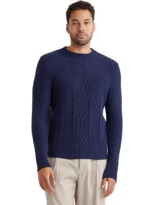 QUINCE Quince Mongolian Spring Cashmere Cable Crewneck Sweater