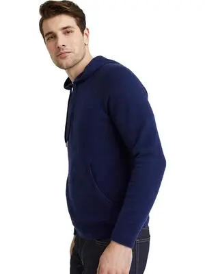 Quince Mongolian Spring Cashmere Pullover Hoodie - Navy