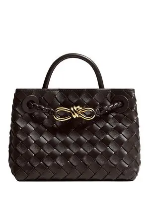 Bottega Veneta Mini Leather Andiamo Top-handle Bag - Grey