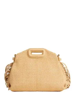 Maje Miss M Raffia Shoulder Bag - Beige