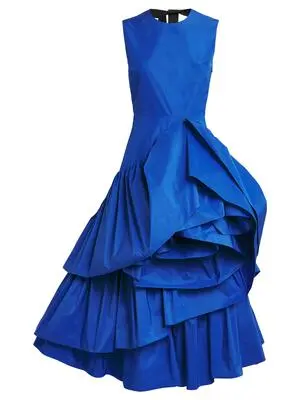 ROKSANDA Tiered Radical Midi Dress - Blue