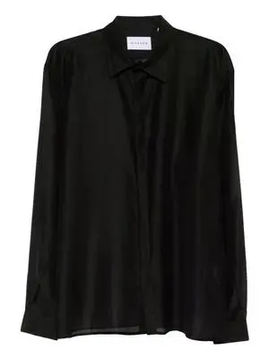 MARSEM Contrast-stitch Long-sleeve Shirt - Black