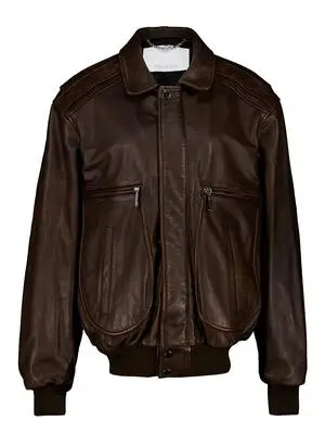 Rabanne Leather Zip-front Jacket - Brown