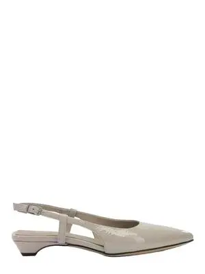 POMME D´OR Greta Patent Leather Slingback Pumps - Neutrals