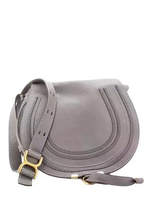 Chloé Marcie Saddle Bag Leather Medium - Grey