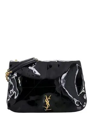 Saint Laurent Jamie 4.3 Quilted Patent Large Shoulder Bag - Black