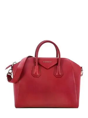 Givenchy Antigona Glazed Leather Medium Satchel - Red
