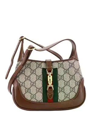 Gucci Jackie 1961 Gg Coated Canvas Mini Hobo Bag - Brown