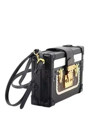LOUIS VUITTON Petite Malle Leather Clutch Bag - Black