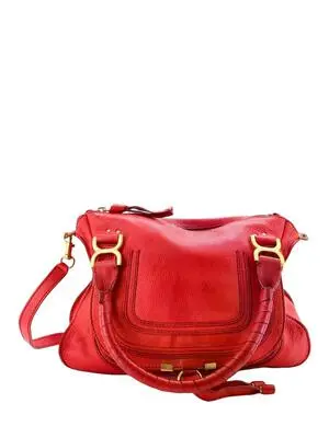 Chloé Marcie Leather Medium Satchel - Red